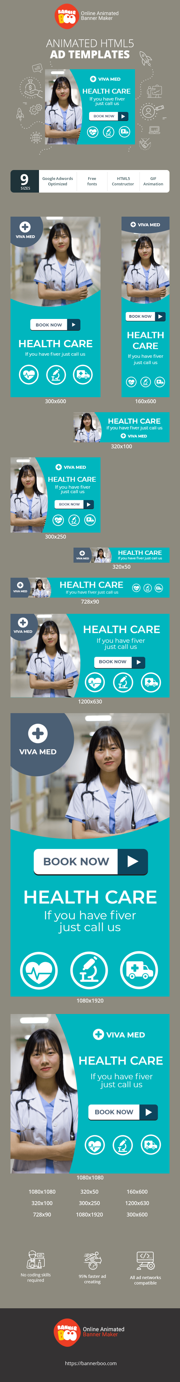 Health and Wellness Banner Ad Templates