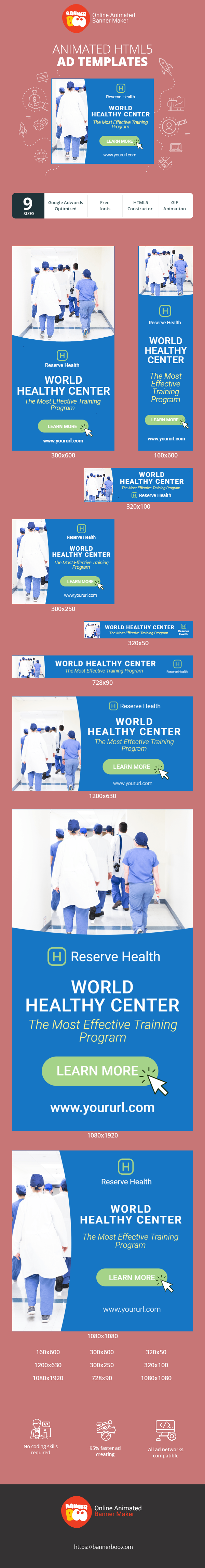 Health and Wellness Banner Ad Templates