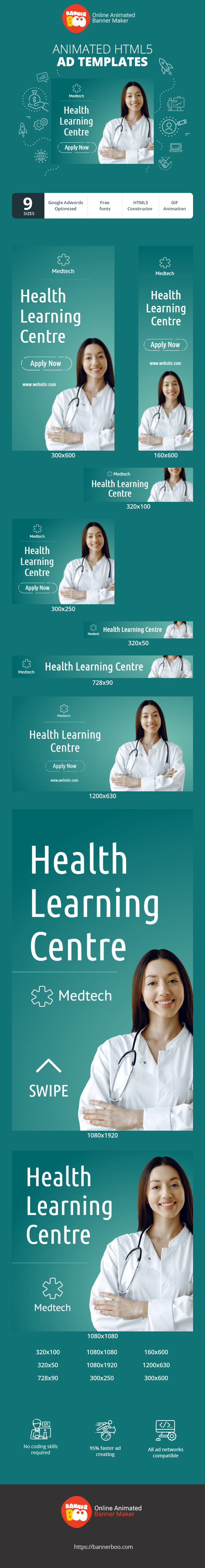Health and Wellness Banner Ad Templates